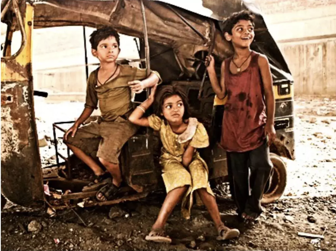 Indian Poor Children Begging